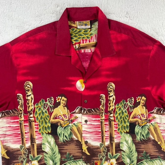 Winnie Fashions | Shirts | Vintage Hawaiian Shirt Mens 3xl Red Tropical ...